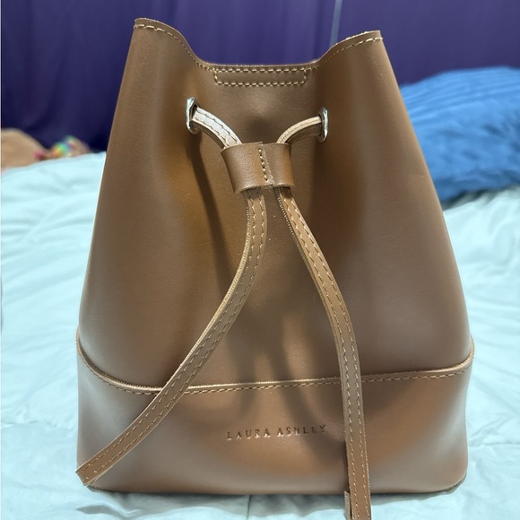Laura Ashley | Bags | Laura Ashley Brown Bucket Bag | Poshmark
